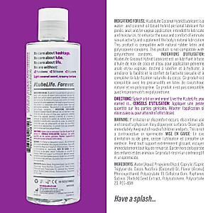 Lube Life Coconut Hybrid Lubricant, Water-Based & Coconut Oil Massage and Lube for Men, Women & Couples, 8 Fl Oz