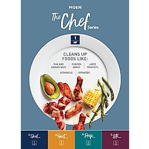 Moen GX100C Chef Series 1 HP Continuous Feed Garbage Disposal with Sound Reduction, Disposer Power Cord Included