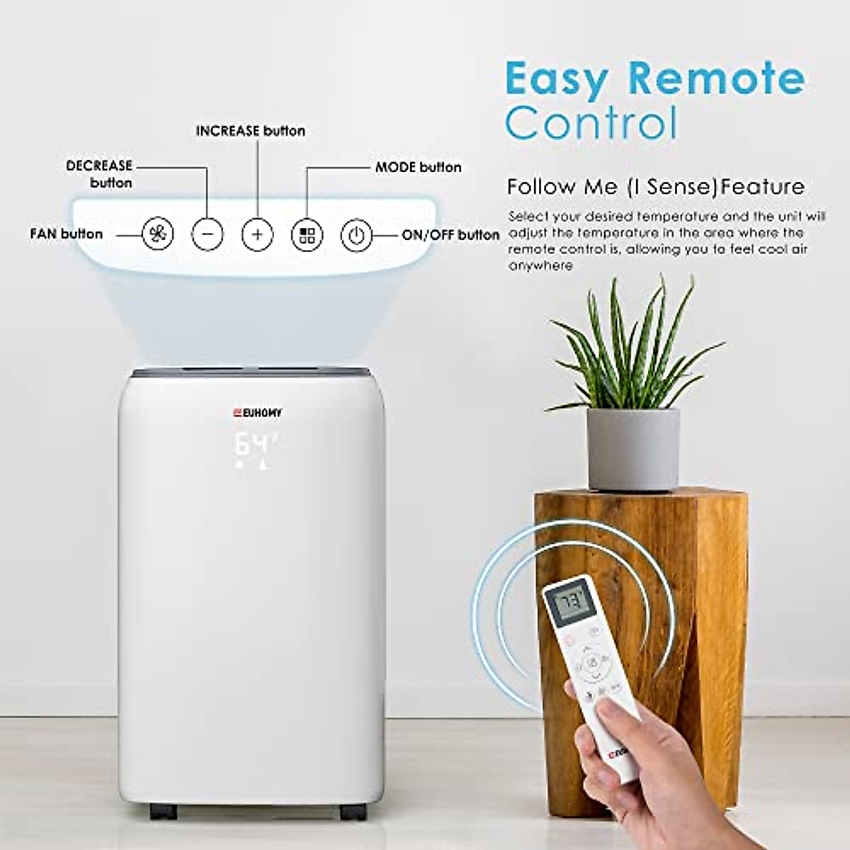 EUHOMY 10000 BTU Portable Air Conditioners Standing AC Floor Standing Air Conditioner 3-1 Portable Air Conditioner with Window Installation Kit, Floor AC with Remote Control for 350 sq. ft. Room