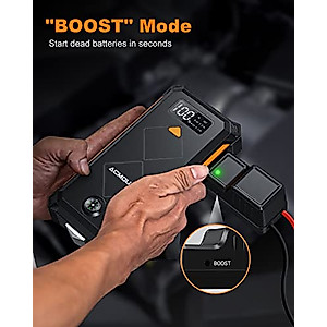 Battery Jump Starter 3000A, [Jump Start All in Seconds] 12V Portable, Compact Jump Starter Battery Pack Up to 10.0L Gas and 8.0L Diesel Engine for Car with LCD and LED Light