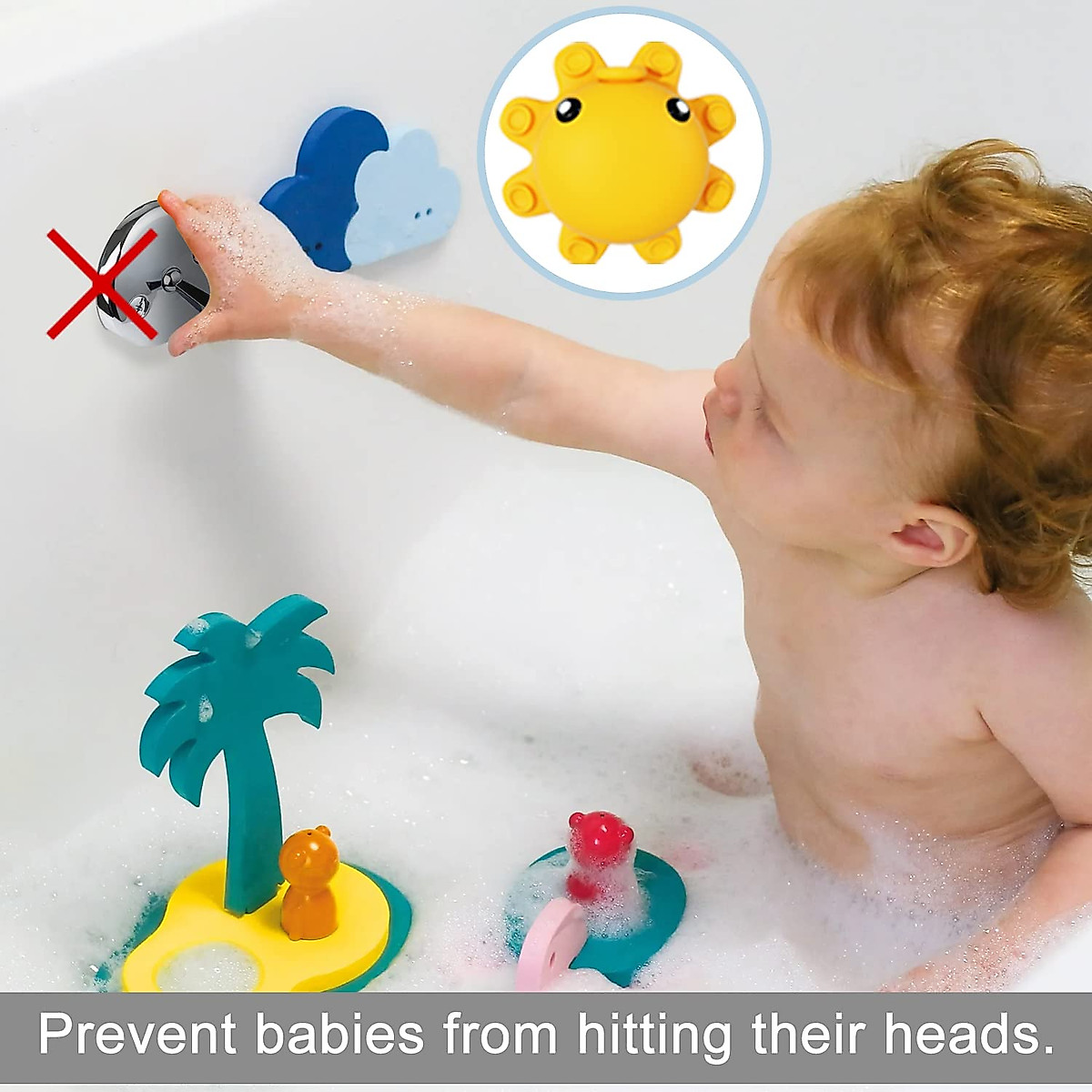 Bathtub Overflow Drain Cover Tub - tub Overflow Drain Cover, Soak Bath Overflow Drain Cover, Bathroom Spa Accessories, Adds Inches of Water for Deeper Bath (Silicone, Yellow)