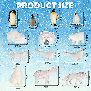 Harrycle 12 Pcs Polar Animals Figurines with Igloo - Realistic Arctic Miniature Figures Playset for Birthday, Baby Shower & Christmas Decorations