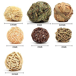 Youngever 7 Pack Small Animal Activity Toys, Assorted Rabbit Balls, Chewable Teething Activity Toys for Bunny, Rabbit, Hamster, Guinea Pig