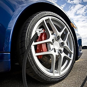 1 Pc Tire Inflator Hose-60cm, Fine Thread Air Pump Hose Lengthened with Valve Adaptors Flexible for Car Bicycle Tire Pump's Hose(Main Black)