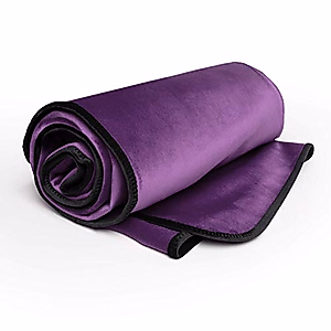 Avana Waterproof Throw Blanket | Protector for People and Pets | Leak Proof Moisture Barrier - Regular Size, Micro-Velvet Purple
