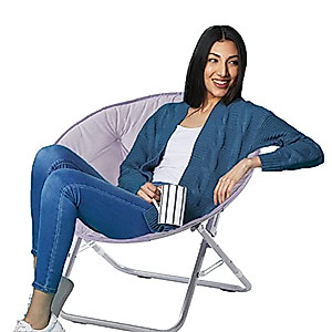 Urban Shop Micromink Foldable Saucer Chair, Lavender