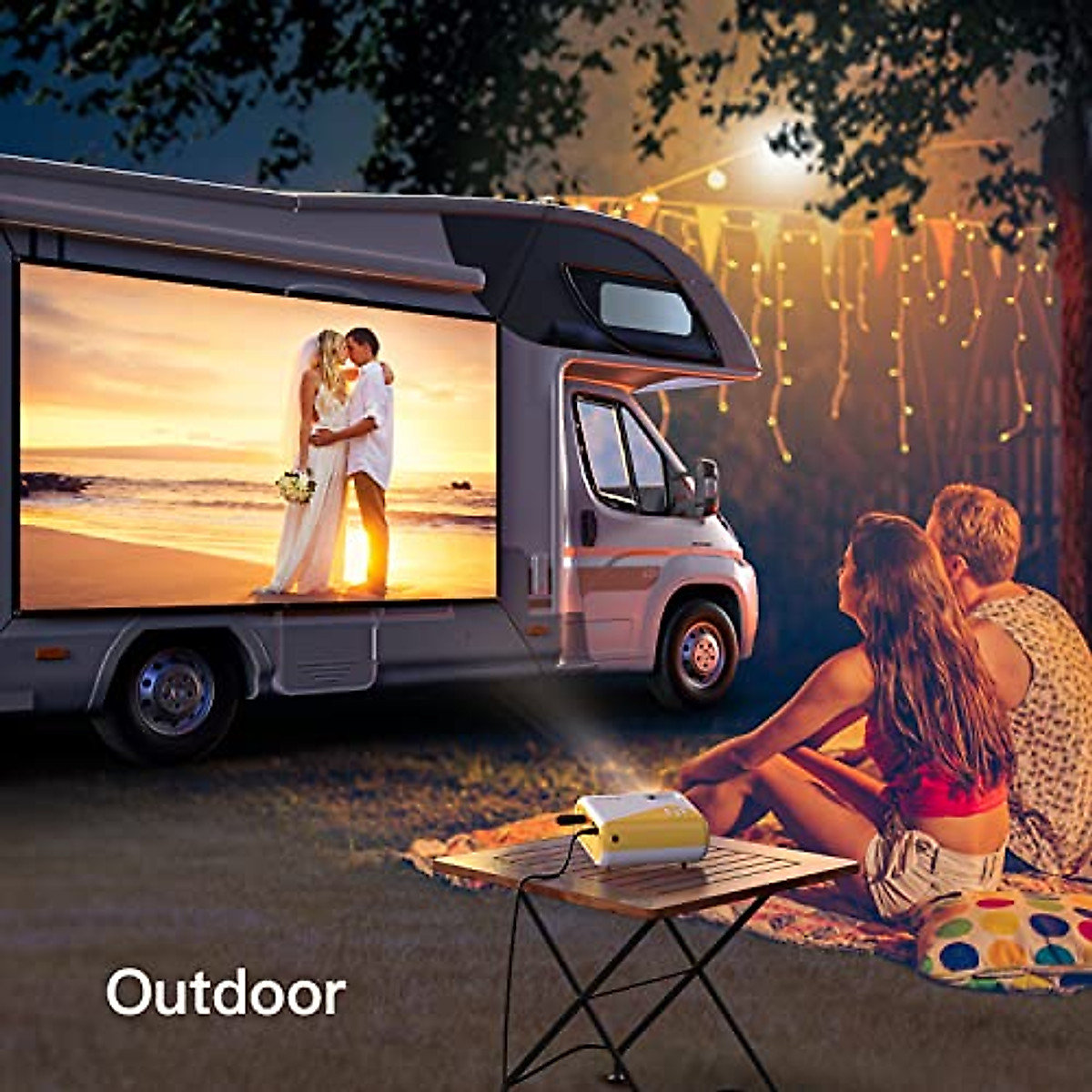 Projector Screen 100 inch, AuKing 4K Outdoor Indoor Projector Screen 16:9 HD Foldable and Portable Anti-Crease Movie Projector Screen Double Sided Video Projector Screen for Home Threater, Party