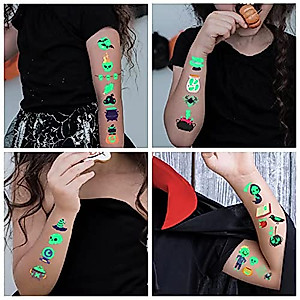 Waterproof Cartoon Stickers for Laptop Luminous Temporary Tattoos for Kids, 120 Styles Glow in the Dark Decorations Birthday Party Favors Supplies, Gifts Fake Tattoos for Teens Adults 10 Sheets