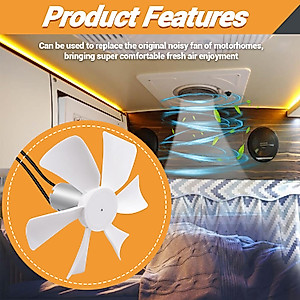 mankk 6" RV Vent Fan Blade with 12V D-Shaft RV Vent Motor Fan Blade Replacement RV Exhaust Fan Bathroom RV Exhaust Fan with 2 Screws 2 Zip Ties