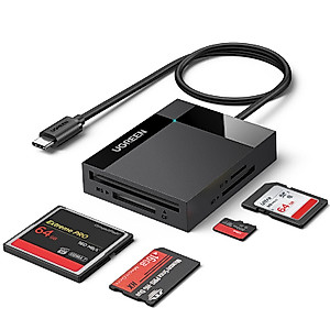 UGREEN USB C SD Card Reader 4-in-1 Memory Card Adapter External SD Micro SD MS CF Compact Flash Camera Card Reader Compatible with iPhone 15, Trail Camera, Game Camera, MacBook, iPad