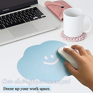 RoxicRokc Mouse Pad Cute 2 Pack, Small Waterproof PVC Mousepad, Non-Slip Rubber Base Personalized Computer Mouse Mat for Office Home (Cloud Mouse Pads)