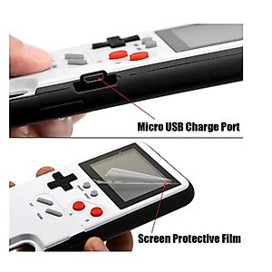 WODETIA Compatible with iPhone 13 / 13Pro / 13 Pro Max Gameboy Case Retro 3D Design Style Silicone Protective Case with 36 Small Games Color Display Shockproof Video Game Phone Case,Pink,13