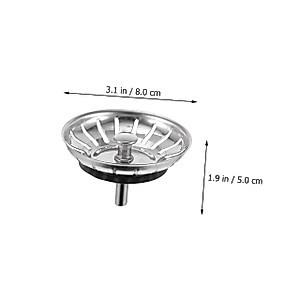 Housoutil 4 Pcs Water Leak Hair Sink Drain Covers and Strainers Sink Strainer Sink Draining Plugs Toilet Sink Bath Sink Large Wall Sticker Sink Drain Lids Sink Hair Food Tub Stainless Steel