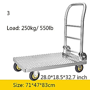 Generic Platform Hand Truck Folding Platform Truck Steel Chassis and Handle Moving Push Hand Truck for Warehouse Basements Rolling Flatbed Cart Easy Transport Push Dolly for Loading (Size : 60 red)
