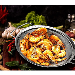 Kafoor 9" Large Extra Fine Mesh Strainer with Thermo Plastic Rubber Handle - Sieve Fine Mesh Stainless Steel - Ideal to Strain Pasta, Quinoa and Rice