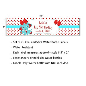 Elephant Personalized Water Bottle Labels, Pack of 25 Peel and Stick Waterproof Wrappers