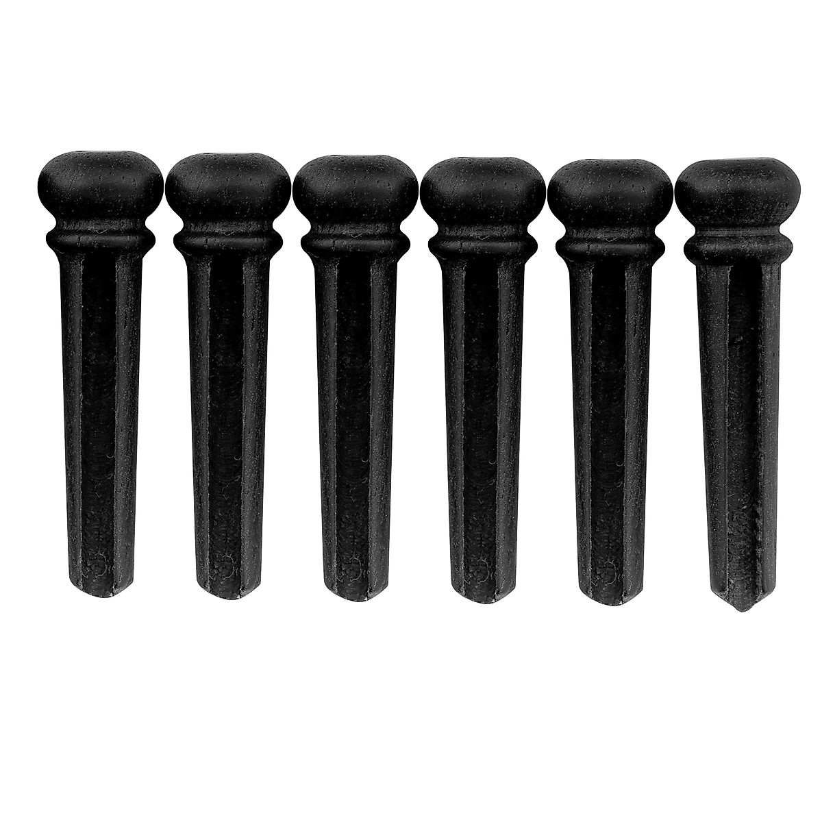 Musiclily SlottedGuitar Ebony Bridge Pins Endpins for Taylor Martin Acoustic Guitar Replacement, Black with White Pearl Shell Dot (Pack of 6)