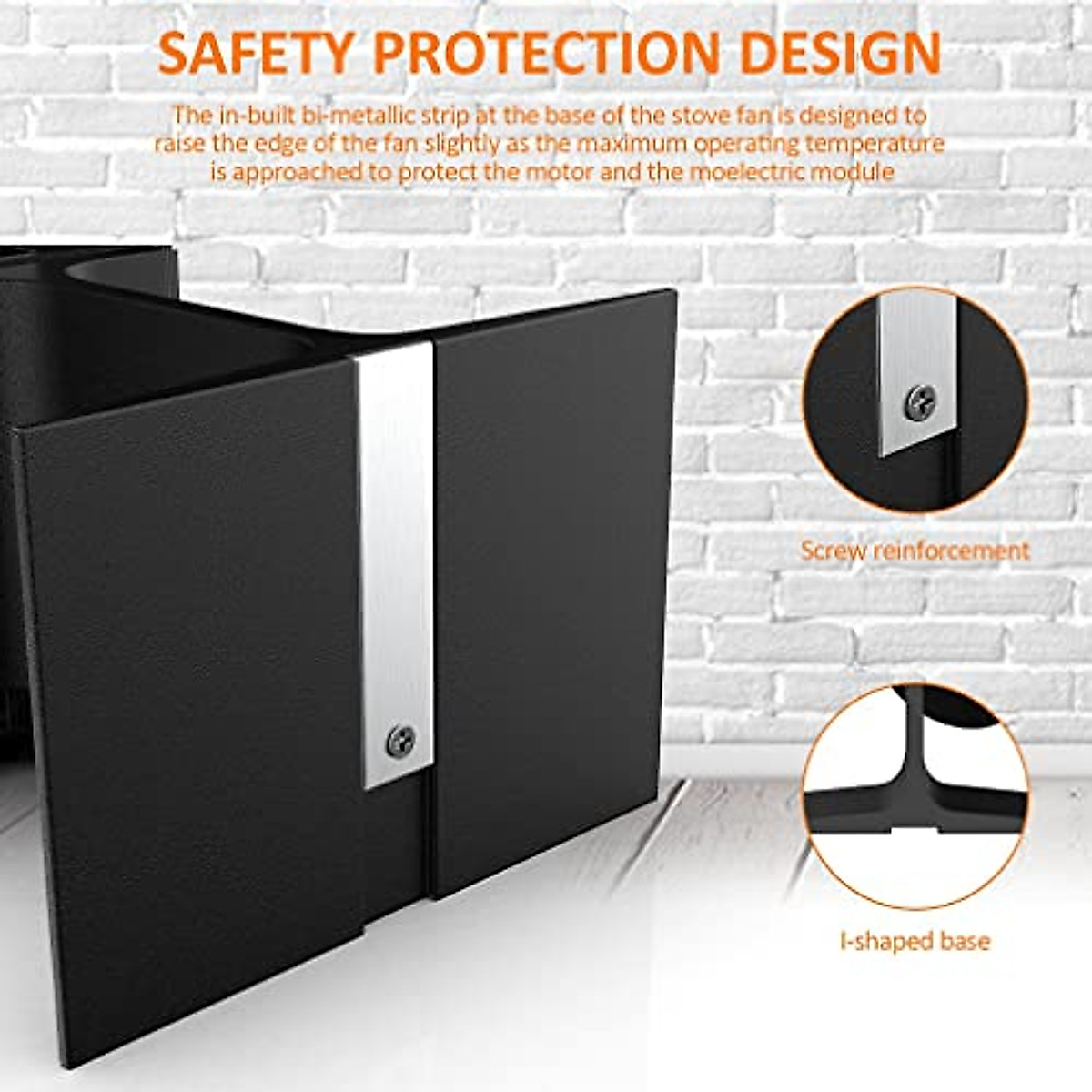 LESHP Heat Powered Fan 5 Blades Wood Stove Fan Fireplace Fan,Heat Powered Stove Fan for Wood Burning Stove/Log Burner/Fireplace/Buddy Heater/Wood Stove Accessories