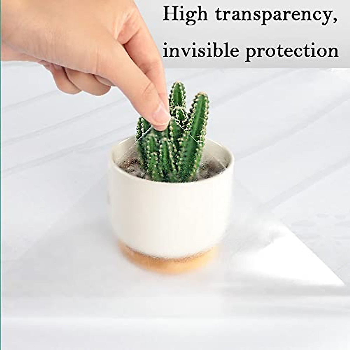 Electrostatic Absorption Wall Protective Film, Removable Clear Wall Protector Oil Proof Waterproof Sticker Furniture Protective Film Sticker (17.7in*78.7in)