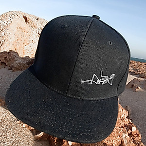 Snapback Hats for Men-Flat Bill Hats,Mens Hats Snapback,Skull Skeleton Hat,Snap Backpack Hat,Black Baseball Cap Gift for Men