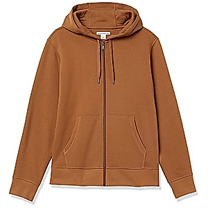 Amazon Essentials Men's Full-Zip Hooded Fleece Sweatshirt (Available in Big & Tall), Toffee Brown, Large