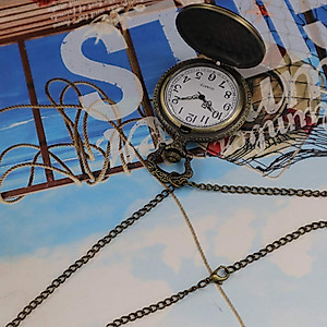 VIGOROSO Vintage Retro Pocket Watch UNITED STATES AIR FORCE Style Bronze Steampunk Chain in Box