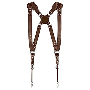 Camera Accessories Dual Harness Two Cameras - Shoulder Leather Strap - Multi Gear Double Camera Accessories DSLR/SLR ProInStyle strap by Coiro