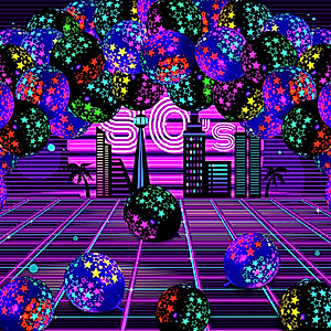 Chivao 50 Pieces Neon Glow Balloons Neon Stars Glow in Blacklight Black Light Fluorescent Mini Stars Party Balloons Neon Latex Balloons for Birthday Wedding Arch Party Decoration (Black, Clear)