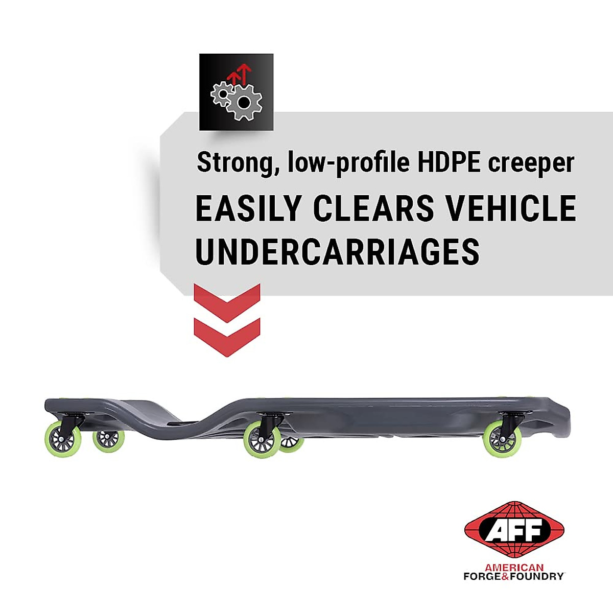AFF Viking Mechanic's Creeper - Low Profile Ergonomic Design with Padded Headrest - Heavy Duty