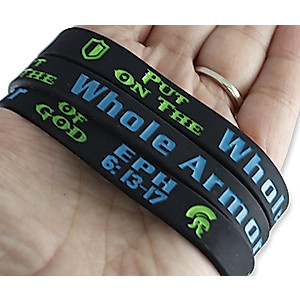 Forge Put on the Whole Armor of God Ephesians 6:13-17 Silicone Bracelet Wristbands (10 Bracelets)
