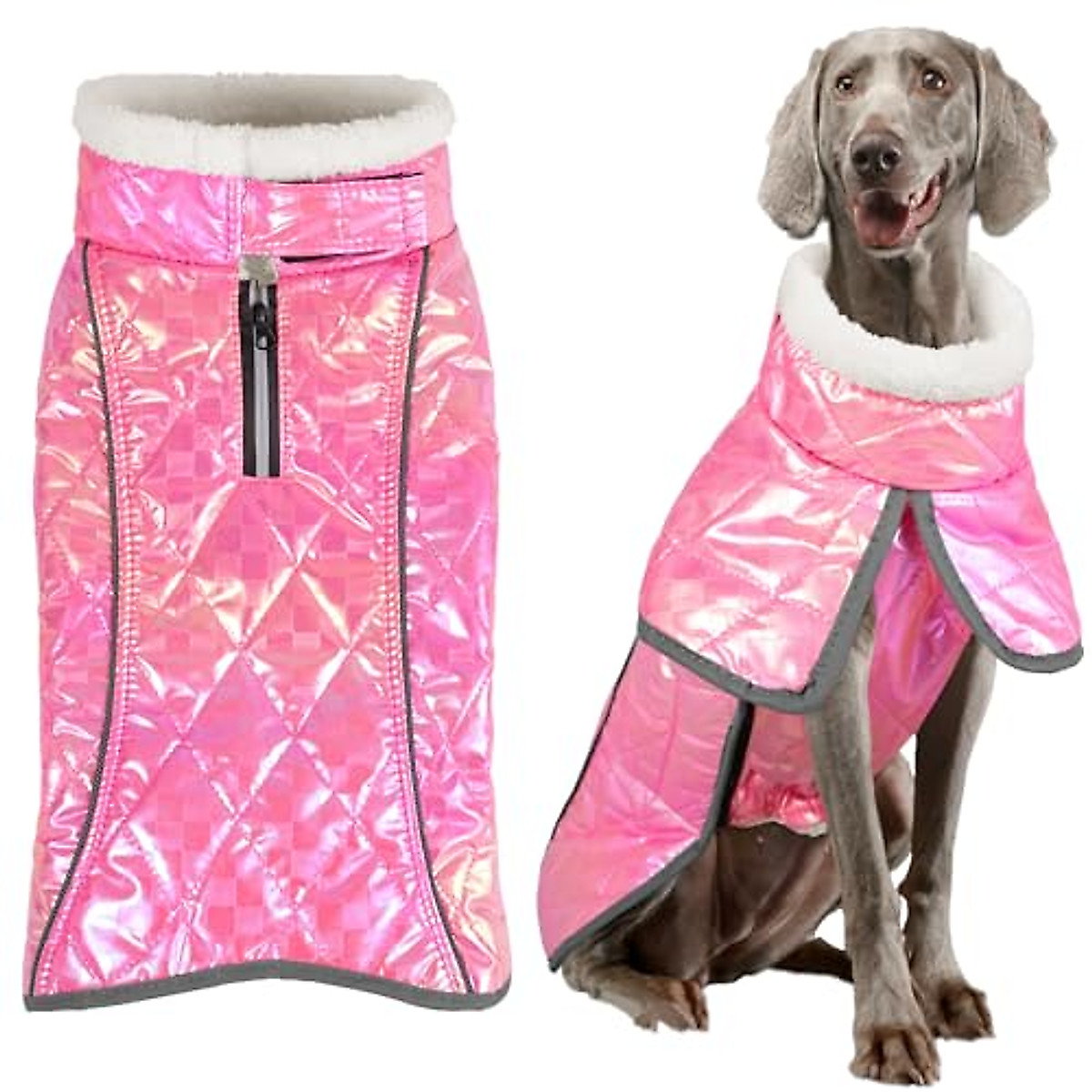 SUNFURA Warm Dog Coat, Waterproof Dog Winter Jacket for Small Medium Large Dogs, Turtleneck Dog Snow Jacket Reflective Dog Coats with Harness, Padded Dog Snowsuit for Cold Weather, Black S