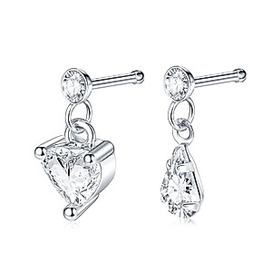 Xpircn 2PCS Nose Rings Studs 20G Stainless Steel Nose Pin Bone Studs