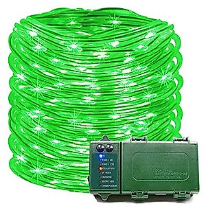 KOMOON Rope Lights 39 Ft 120 LED Battery Operated String Lights Waterproof Christmas Decorative Fairy Lights for Outdoor Indoor Party Patio Garden Yard Holiday Wedding (Green)
