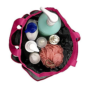 SPINFOX 2 Pack Mesh Shower Caddy, Quick Dry Shower Tote Bag Hanging Toiletry with 2 Handles for Shampoo, Conditioner, Soap and Other Bathroom Accessories