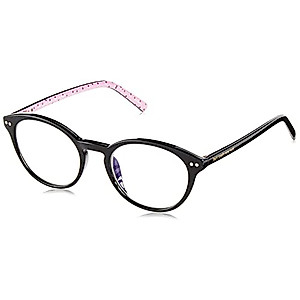 Kate Spade New York Women's Kate Spade Female Optical Style Kinslee Round Reading Glasses, Black/Demo Lens, 48mm, 19mm + 1.5