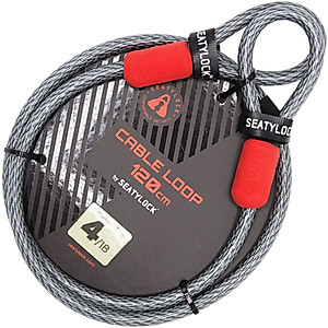 SeatyLock Bike Cable Lock - Anti Theft Triple Braided Steel Cable with Loops for Bike Security - Universal Fit Flexible Large Locking Cables for U Lock D Lock Chain Lock or Folding Lock - 47.2"