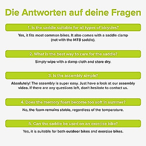 VELMIA Bike Seat Designed in Germany, Made of Comfy Memory Foam I Bicycle Seat for Men and Women, Waterproof Bike Saddle with Smart Zone-Concept I Exercise Bike Seat, Seat for BMX, MTB & Road