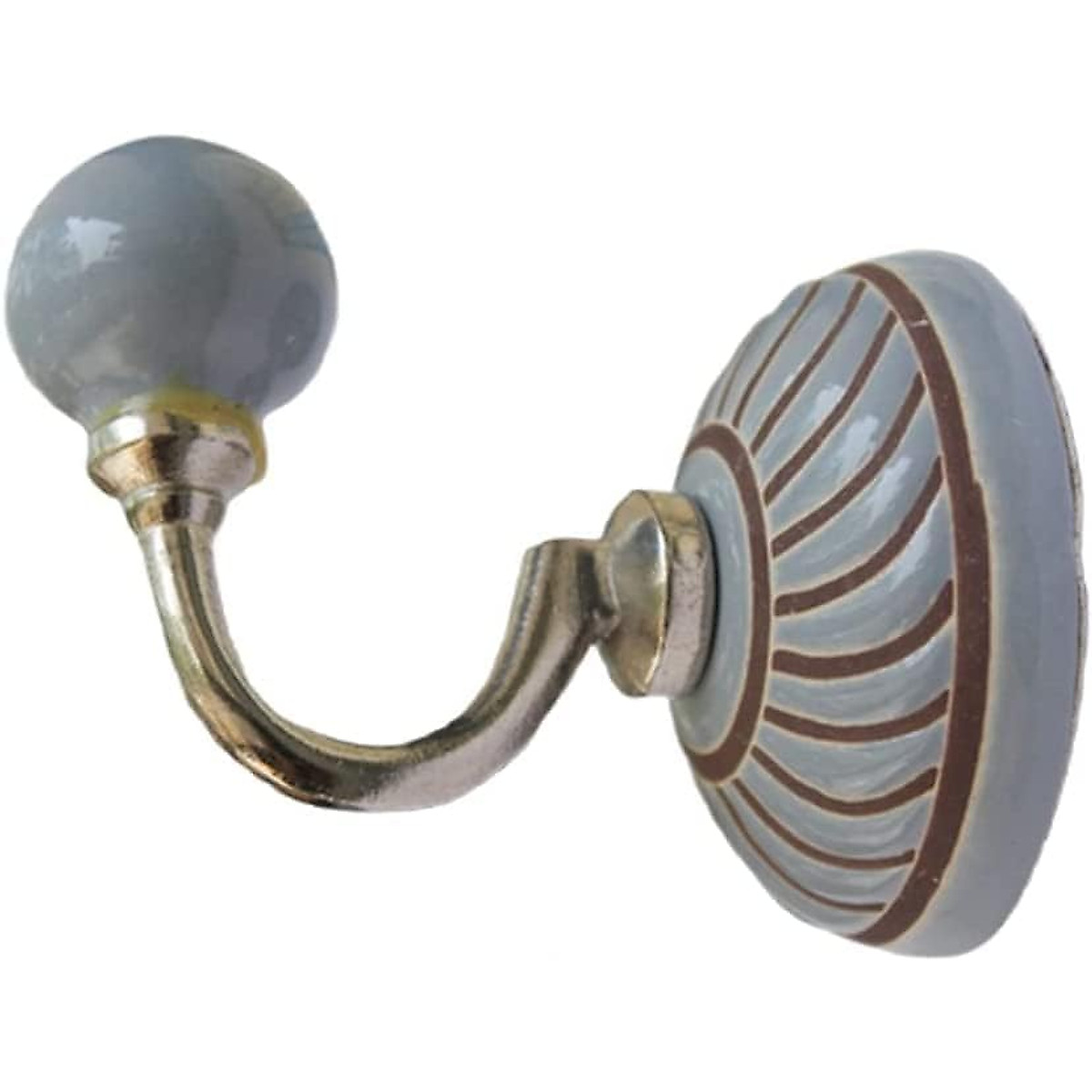 PARIJAT HANDICRAFT Hand Painted Multi Colored Ceramic Wall Hook Hanger Key Holder hat Clothes hangings Bathroom Hardware (Hanger-0107)