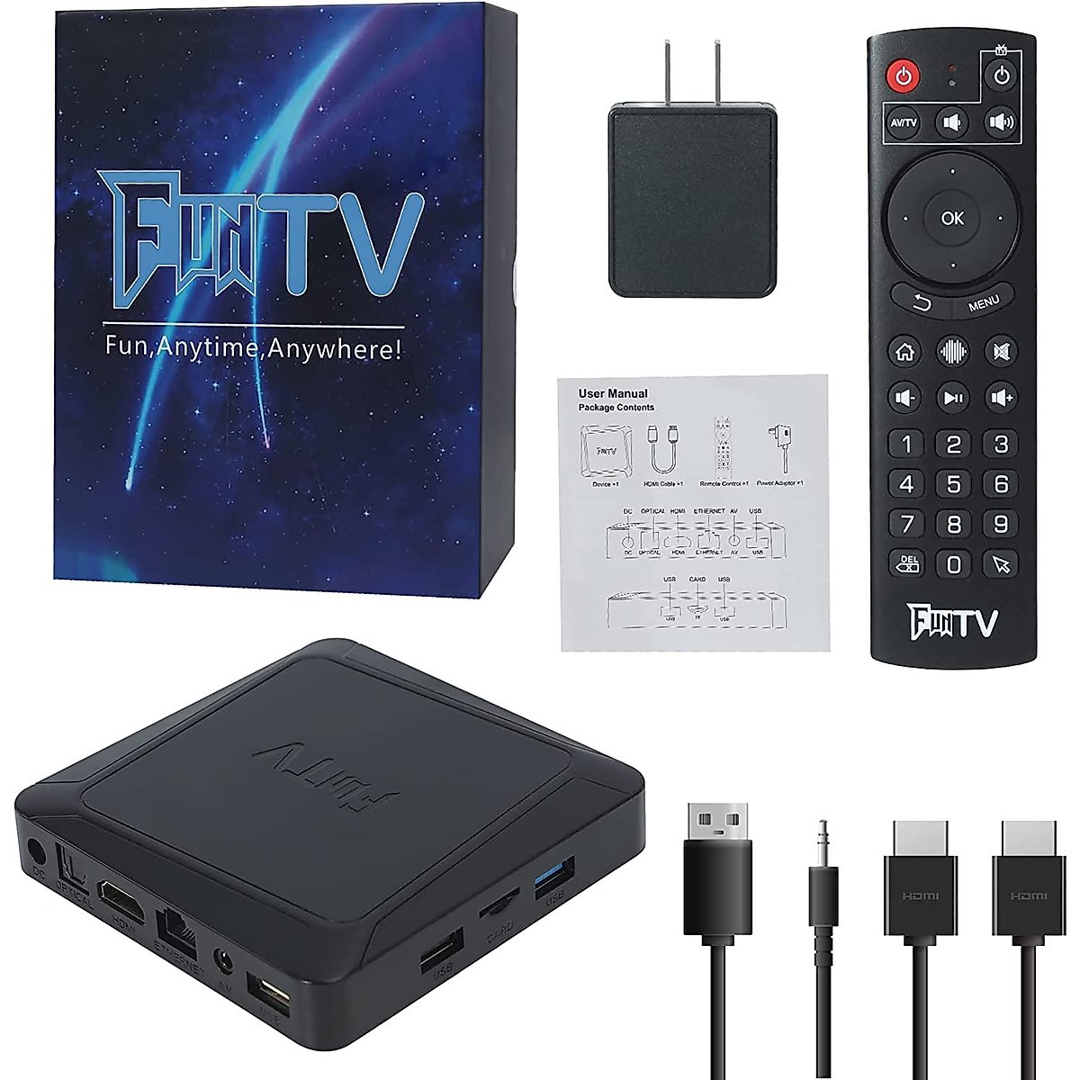 FUNTV Chinese 增强版2023 Chinese TV Box 5th Generation Upgraded China/Hong Kong/Taiwan TV and Seven Days Playback 最新五代 智能语音版 中文电视盒子 機頂盒 最新 高端 海外家庭必备