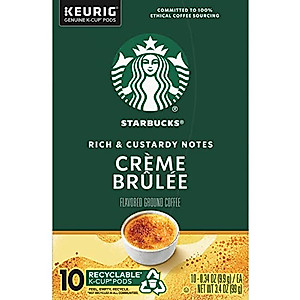 Starbucks Crème Brulée Flavored Blonde Roast Single Cup Coffee for Keurig Brewers, 10 Count - Pack of 2