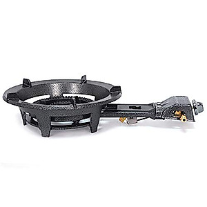 HTTMT- Outdoor 10KW/34000 BTU Power Caming Portable Propane Gas Burner Stove w/ hose Jumbo Super Supergas Camp Camping Tailgating Gas Fire [P/N: ET-COOK008-RAW]