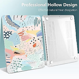 TWOLSKOO Plastic Hard Case & Keyboard Cover & Screen Protector Compatible with MacBook Air 13 inch 2021-2018 Release A2337 M1 A2179 A1932 Artistic Floral