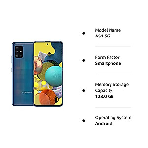 Samsung Galaxy A51 5G | A516U | 128GB | Single SIM | Android Smartphone | Prism Crush Blue - Verizon Locked - (Renewed)