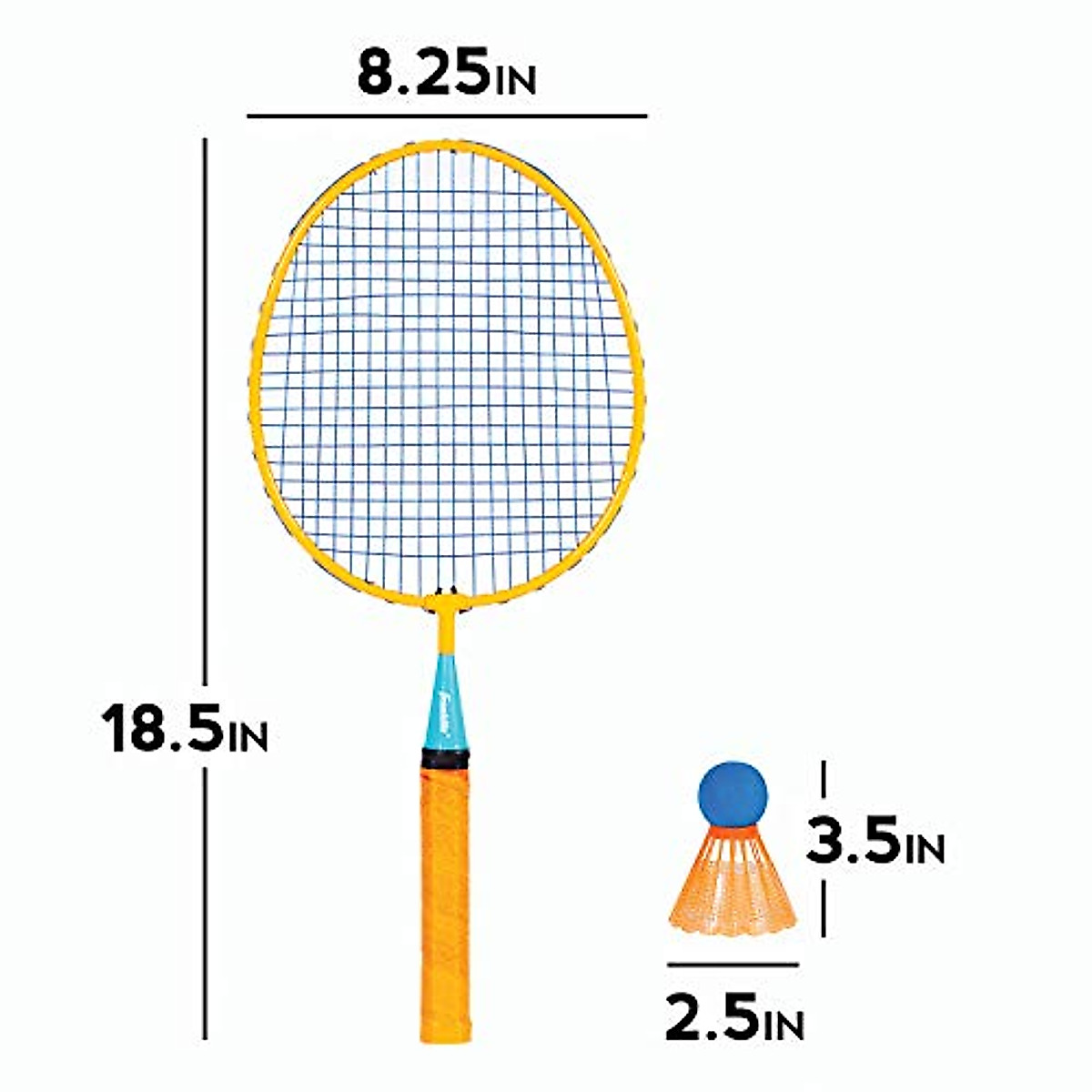 Franklin Sports Badminton Racket Set - Smashminton, Oversize - 2 Player Backyard Youth Set with Birdies For Kids