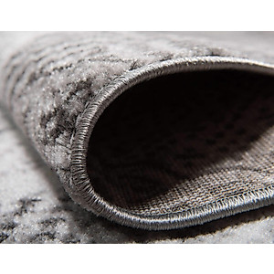 Unique Loom Sofia Collection Area Rug - Albert (6' 1" x 9' Rectangle, Dark Gray/ Gray)