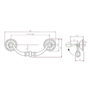 Richelieu Hardware BP30214909 4 1/4-inch (108 mm) Center-to-Center Matte Black Iron Traditional Cabinet and Drawer Pull Handle for Kitchen, Bathroom, and Furniture