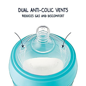 Tiny Twinkle Silicone Baby Bottle with Comfort Grip and Soft Flexible Nipple - Squeezably Soft Baby Bottles for Newborn and Up (Mint, 6 Ounce - 2 Pack)