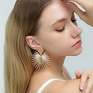 LANTAI 12 Pairs Fashion Statement Earrings Boho Geometric Dangle Earrings Gold Hoop Earrings for Women Gift Jewelry