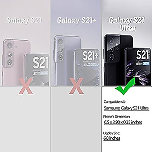 KIOMY Galaxy S21 Ultra Case Crystal Clear Shockproof Bumper Protective Cell Phone Cover Hybrid Design Hard PC Back with Flexible TPU Raised Bezel & Enhanced Corners for Samsung Galaxy S21 Ultra 5G 6.8