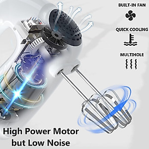 Showvigor Kitchen Mixer Electric Handheld - Portable Hand Mixer Electric with 5 Stainless Steel Accessories Whisk, Food Beater for Whipping Mixing Cookies Cakes Eggs Dough